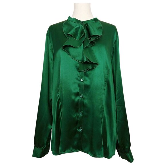 Pendleton | Tops | Pendleton Silk Button Down Emerald Green Blouse Size 6 | Poshmark